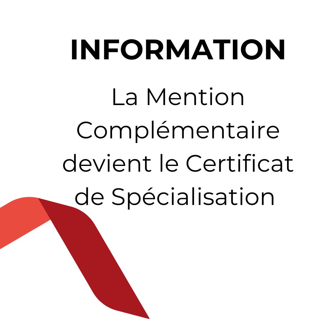 La Mention Complémentaire devient le Certificat de Spécialisation ...
